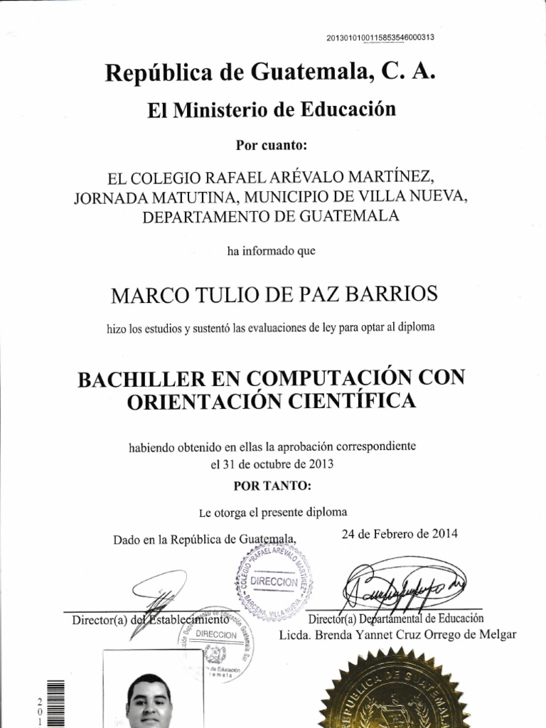 Titulo Bachiller en Computacion PDF | PDF