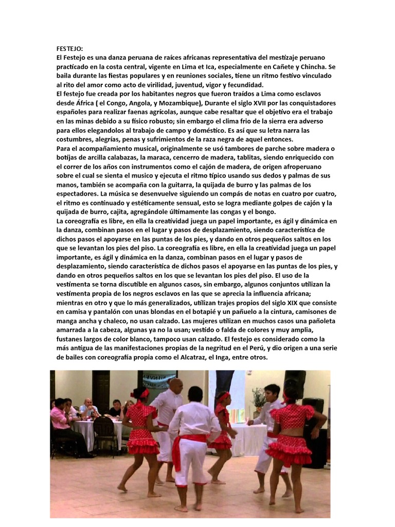 Danza Festejo y Tradiciones Afroperuanas | PDF | Carnaval