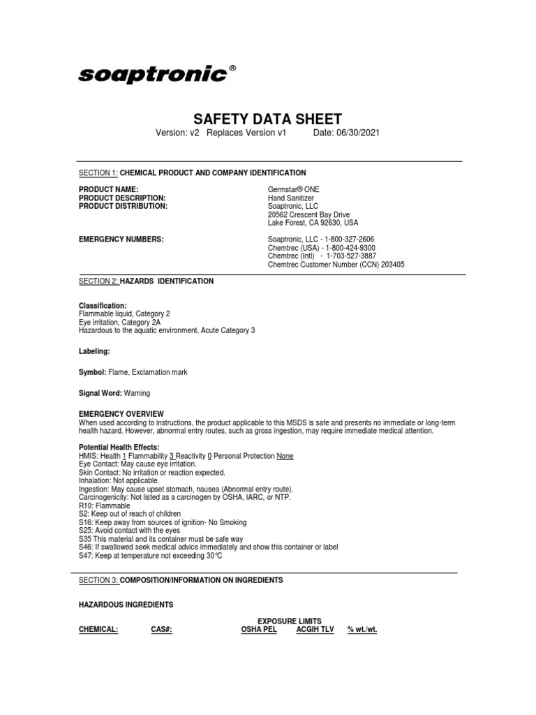 Safety Data Sheet - Germstar One - US - W Twist Cap Instructions - v2 ...