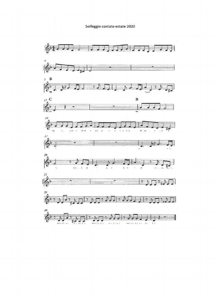 Solfeggio Cantato Estate 2020 PDF | PDF