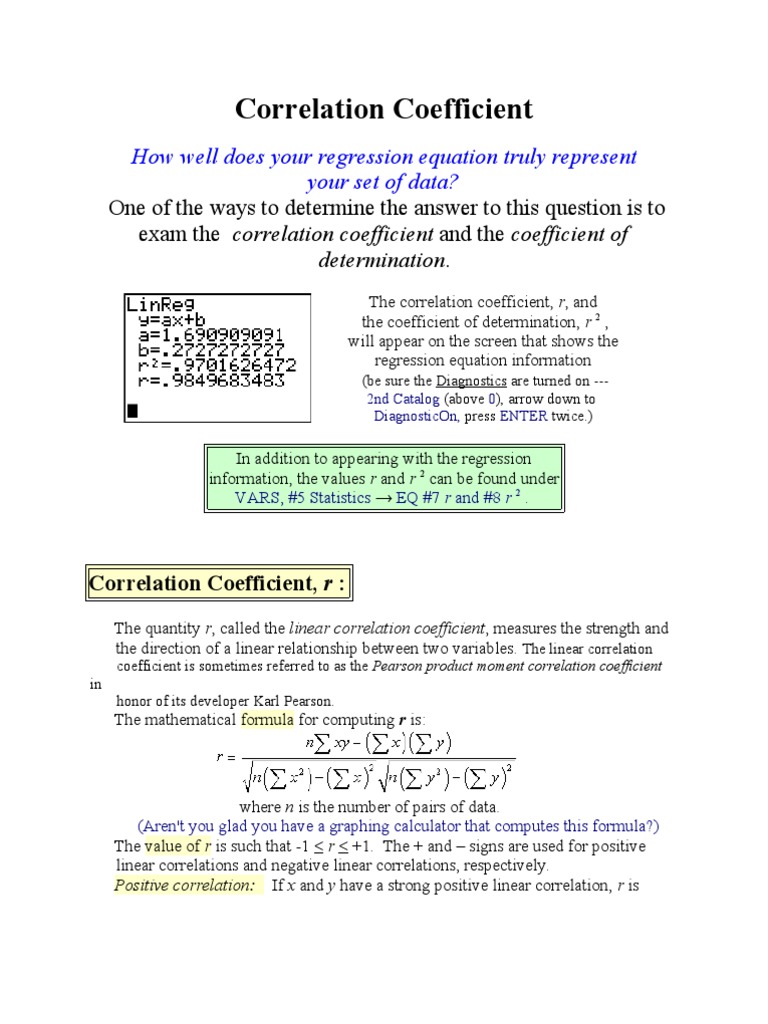 Correlation Coefficient Pdf Correlation And Dependence Coefficient Of Determination