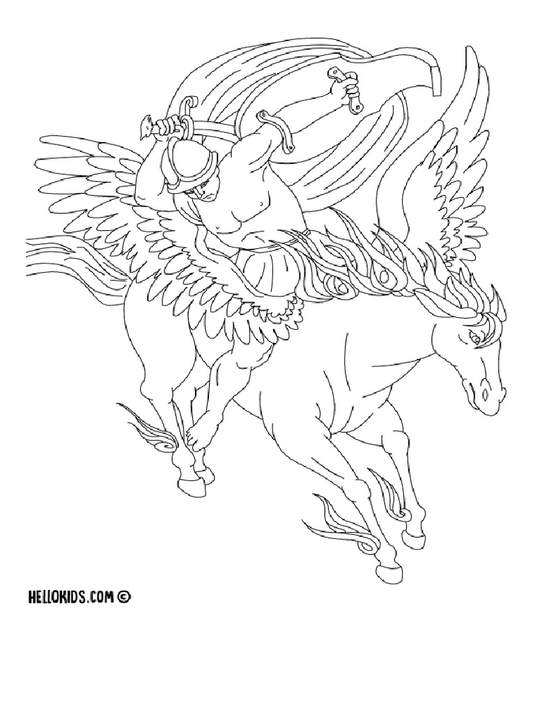 Legend of Pegasus and Bellerophon Coloring Pages | PDF
