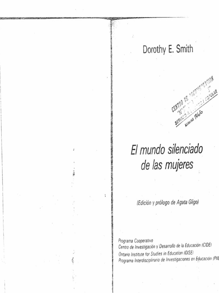 Dorothy Smith - El Mundo Silenciado de Las Mujeres | PDF