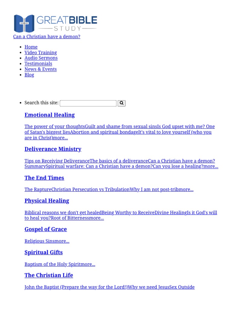 The Basic Deliverance Process - A Rough Step by Step Guide | PDF ...