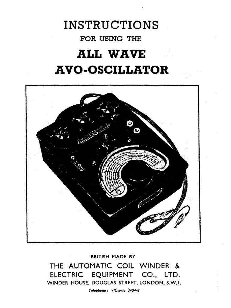 Avo All Wave Avo-Oscillator | PDF | Vacuum Tube | Voltage