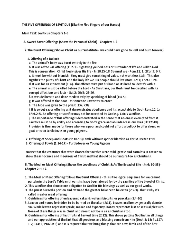 5 Offerings of Leviticus | Download Free PDF | Sacrifice | Sin