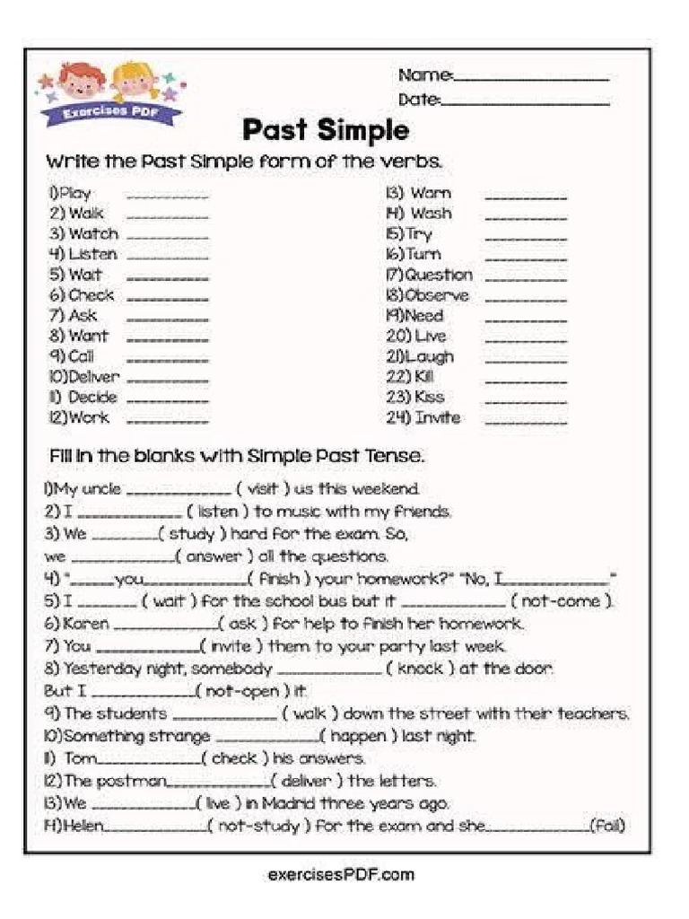 Worksheet Past Simple | PDF