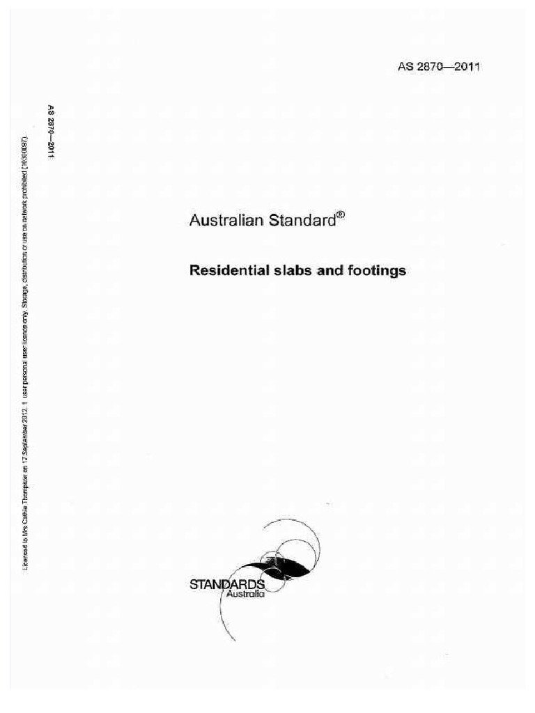 As 2870 2011 Residential Slabs Amp Footings PDF | PDF