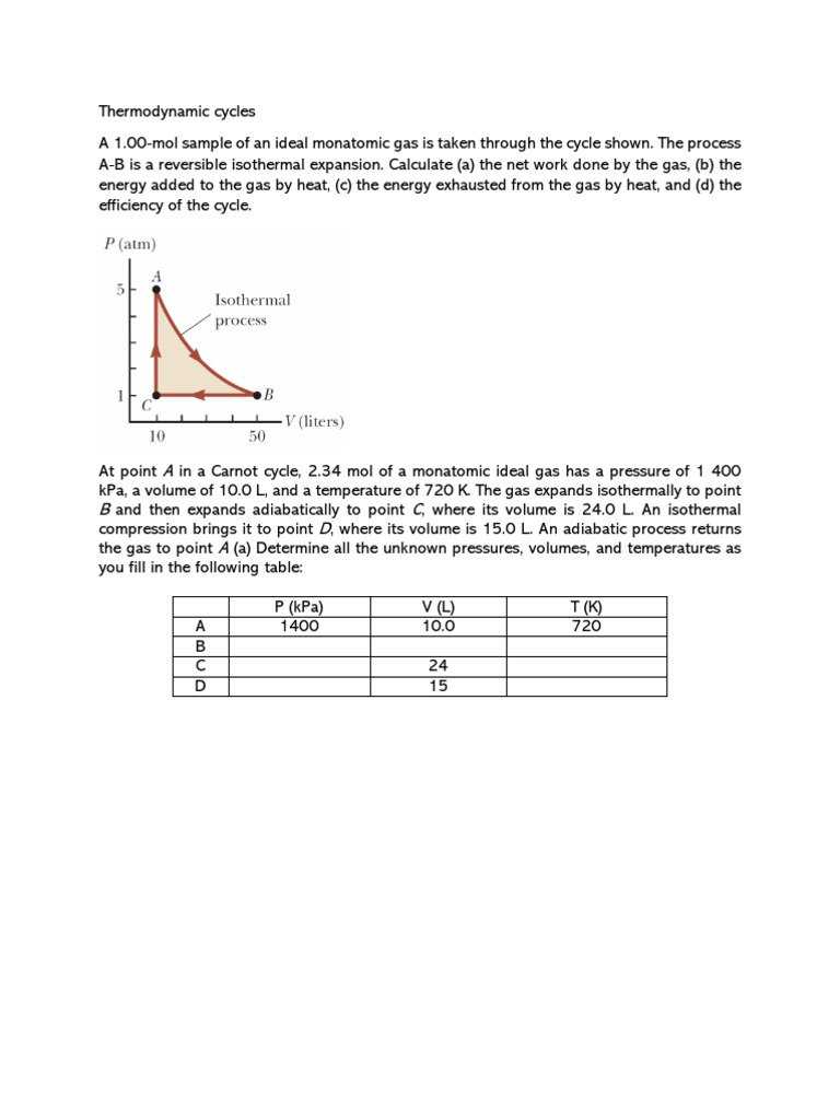 Thermodynamic Cycles | PDF | Science & Mathematics
