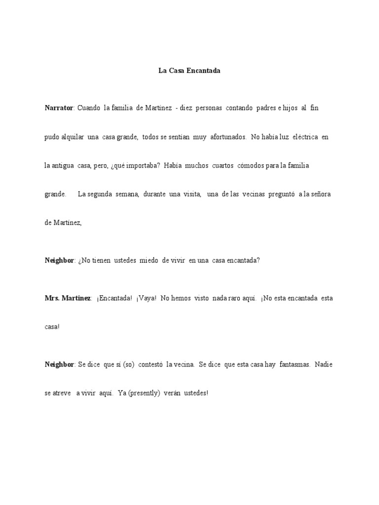La Casa Encantada Spanish and English Manuscript | PDF
