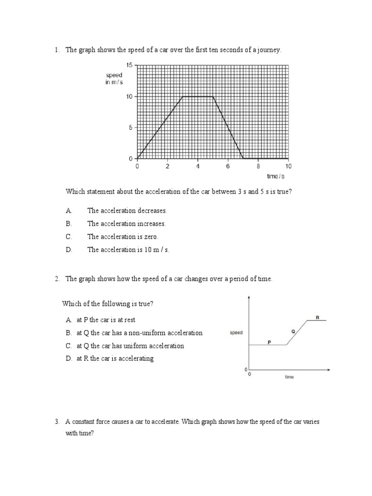 Week 7 - HW - Motion | PDF | Acceleration | Mass