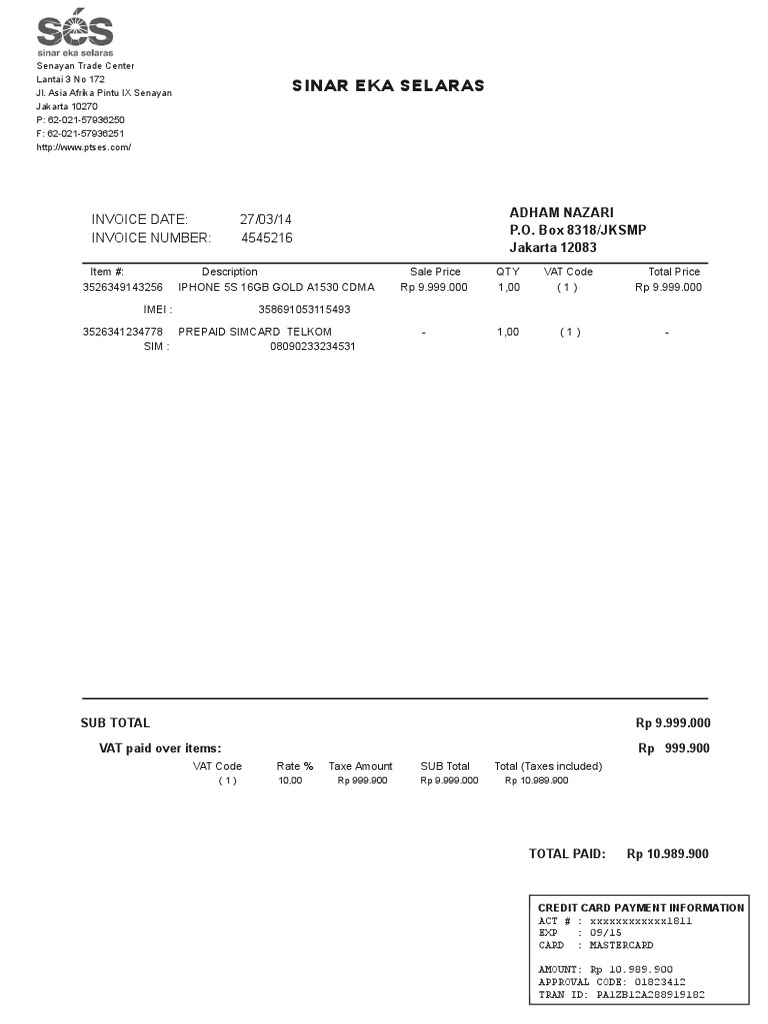 Invoice Pdf Invoice Value Added Tax
