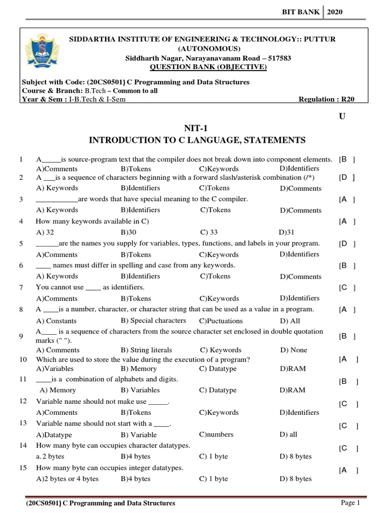 C Programming & Data Structures Q&A | PDF | Pointer (Computer Programming) | Queue (Abstract ...