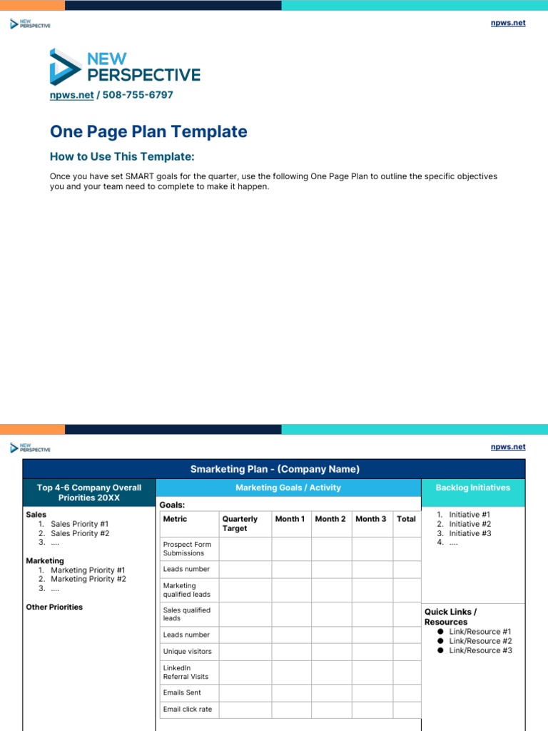 04 - One Page Plan Template | PDF | Marketing | Market (Economics)