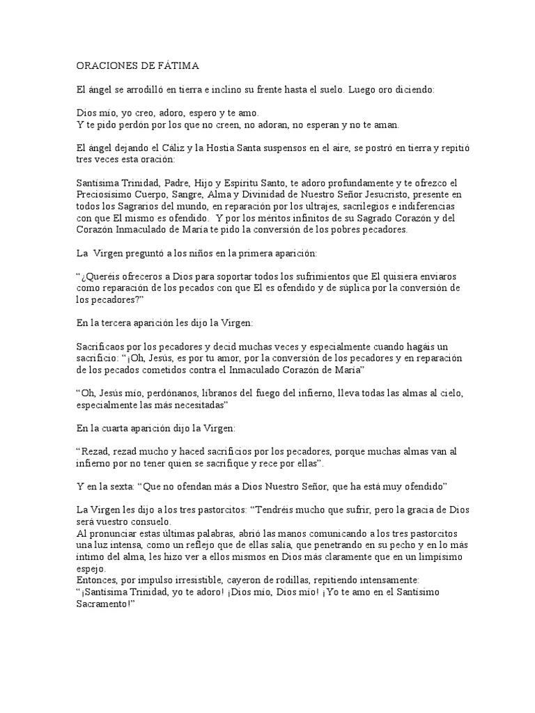 Oraciones de Fátima | PDF