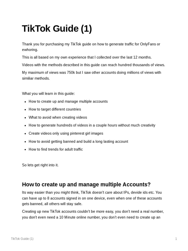 TikTok Guide Preview | PDF | Computing | World Wide Web