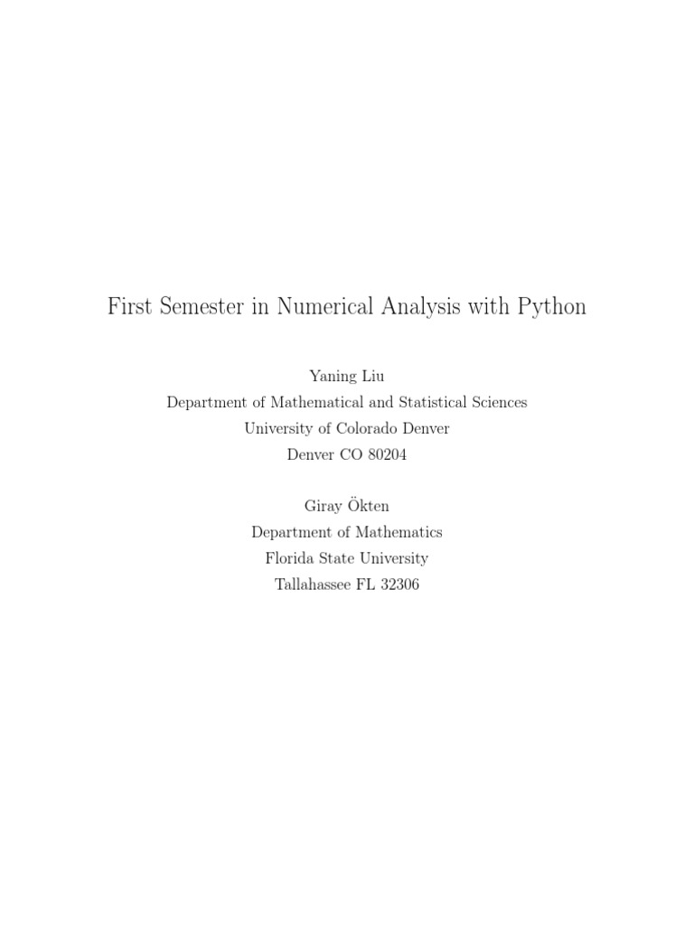 Python Numerical Analysis Pdf Matrix Mathematics Rounding 