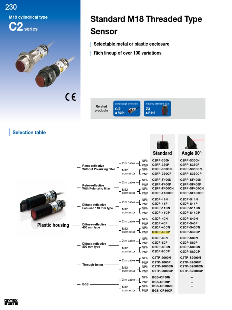 M18 Cylindrical Sensors | PDF | Electrical Connector | Bipolar Junction ...