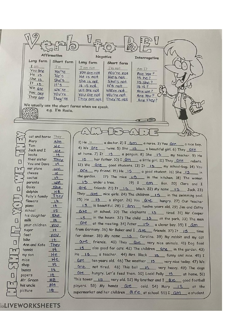 Verb To Be Worksheet (PDF To Word) + Interview About The Teachers. | PDF