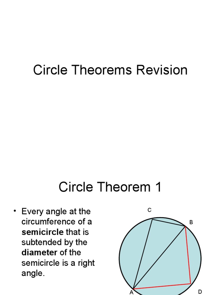 Circle Theorems Revision | PDF | Circle | Perpendicular