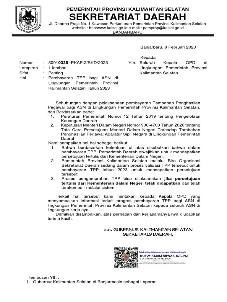SURAT PEMBAYARAN TPP 2023 1 - Sign-1 | PDF