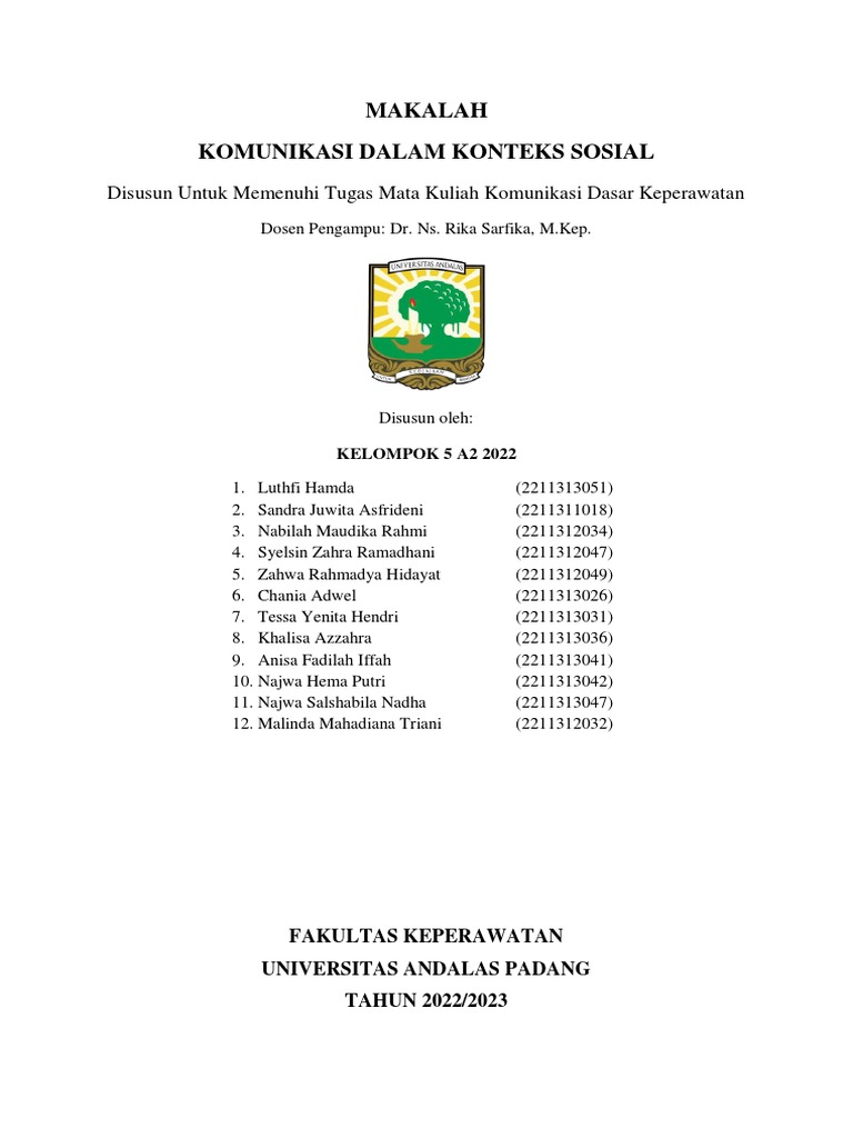 Makalah Komunikasi Dalam Konteks Sosial | PDF | Karier & Perkembangan | Ilmu Sosial