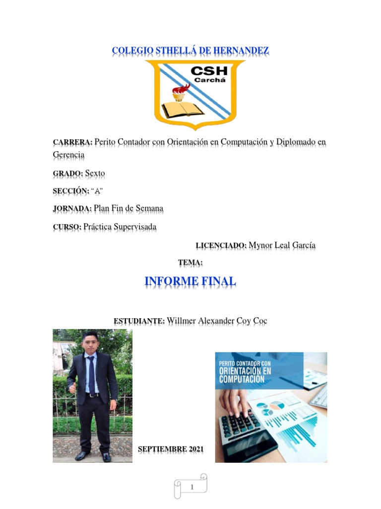 Informe PS-2021 - Willmer Alexander Coy Coc PDF | PDF | Contabilidad ...