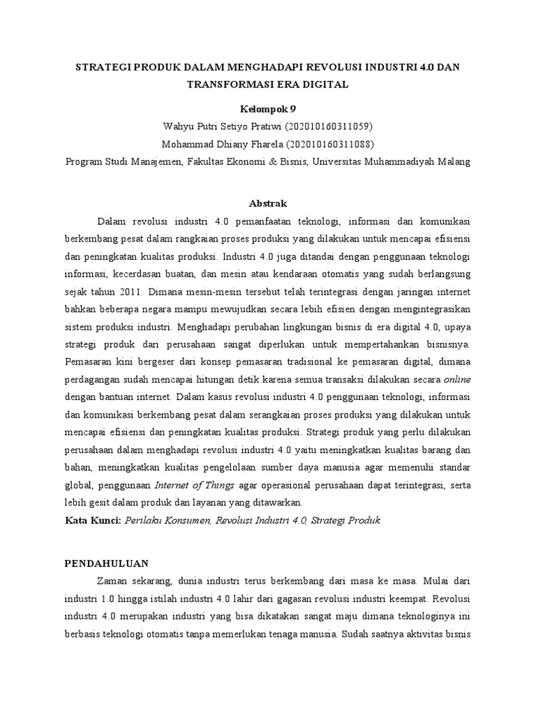 Tugas PK - (Kelompok 9) - (Wahyu Putri Setiyo Pratiwi - 2020-059) | PDF