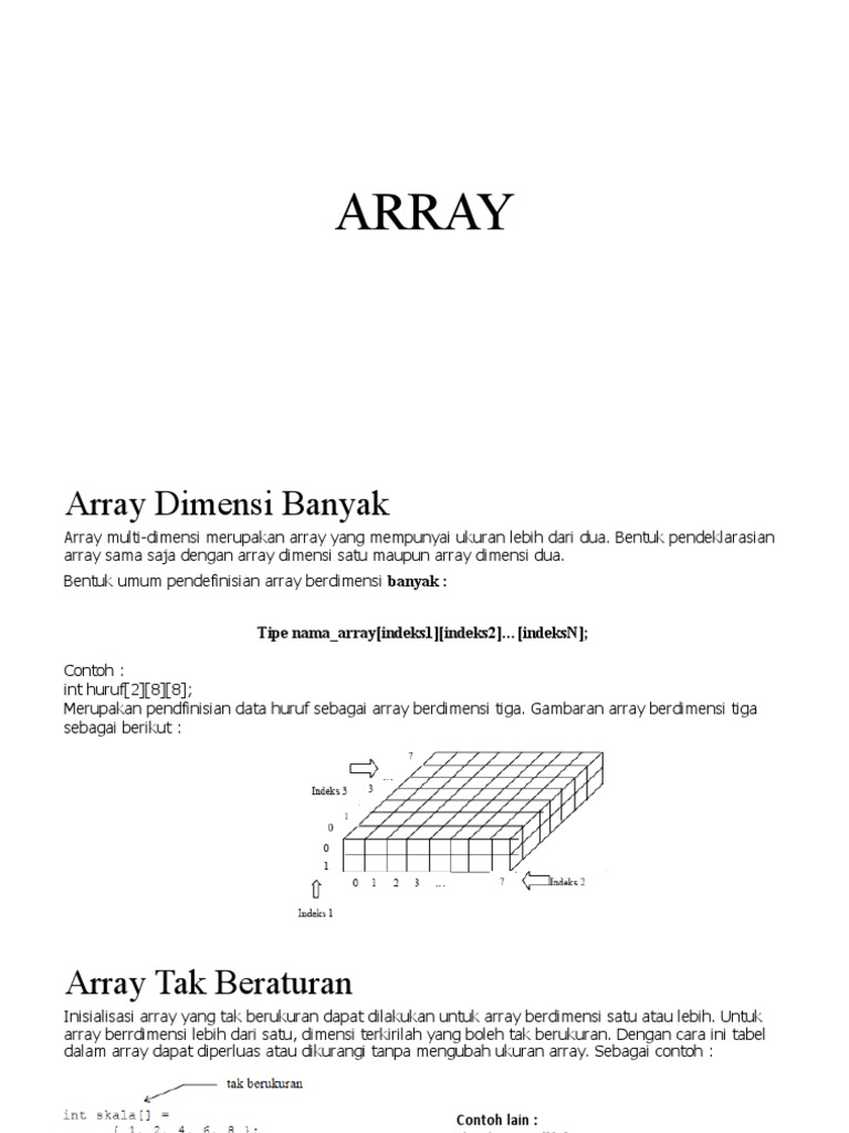 Panduan Lengkap Array Multi-Dimensi | PDF