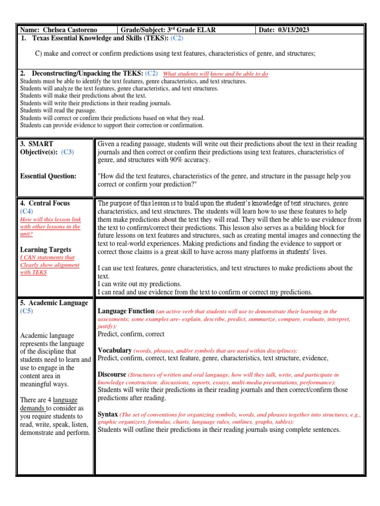 Edtpa Lesson Plan Guide LPG - 1 1 | PDF | Learning | Cognitive Science