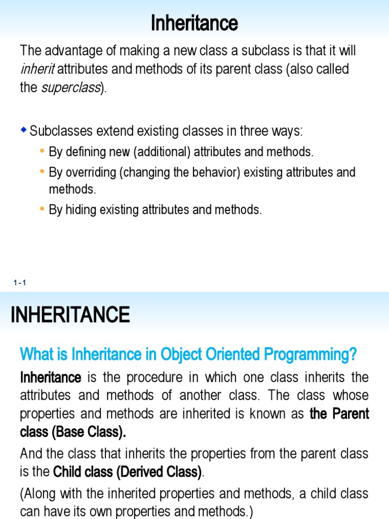 Inheritance Oop | PDF | Inheritance (Object Oriented Programming) | Class (Computer Programming)