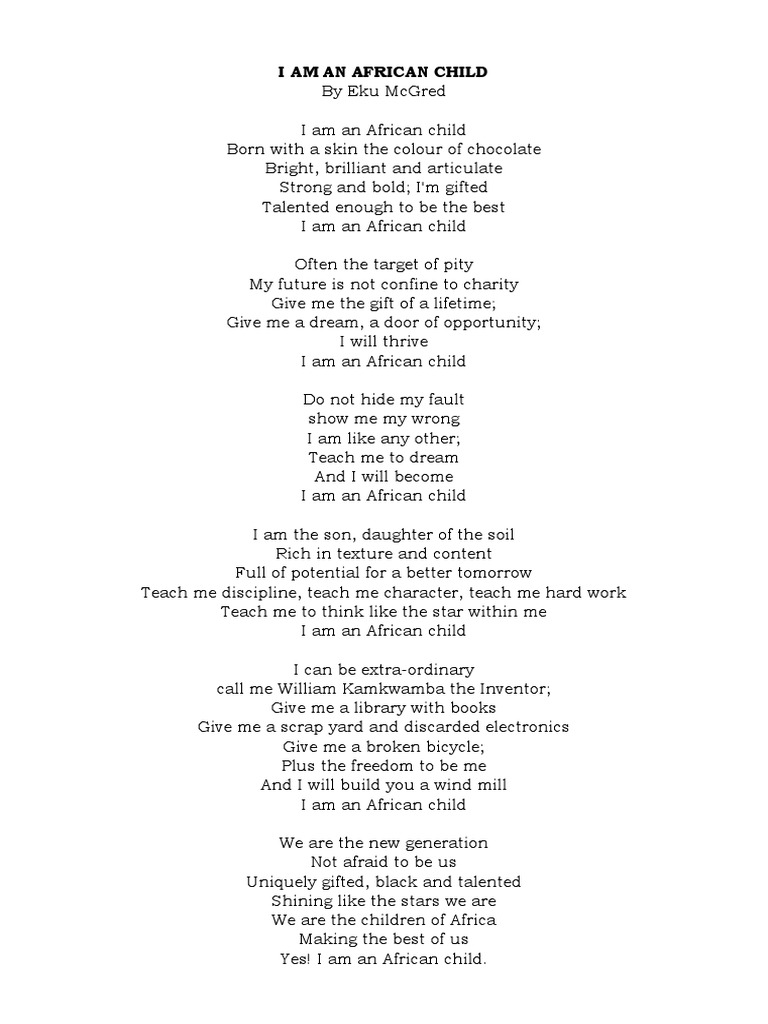I Am An African Child | PDF
