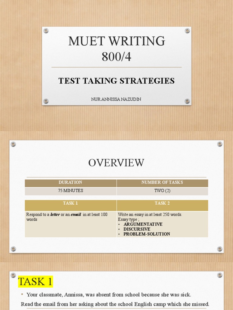 Muet Writing | PDF
