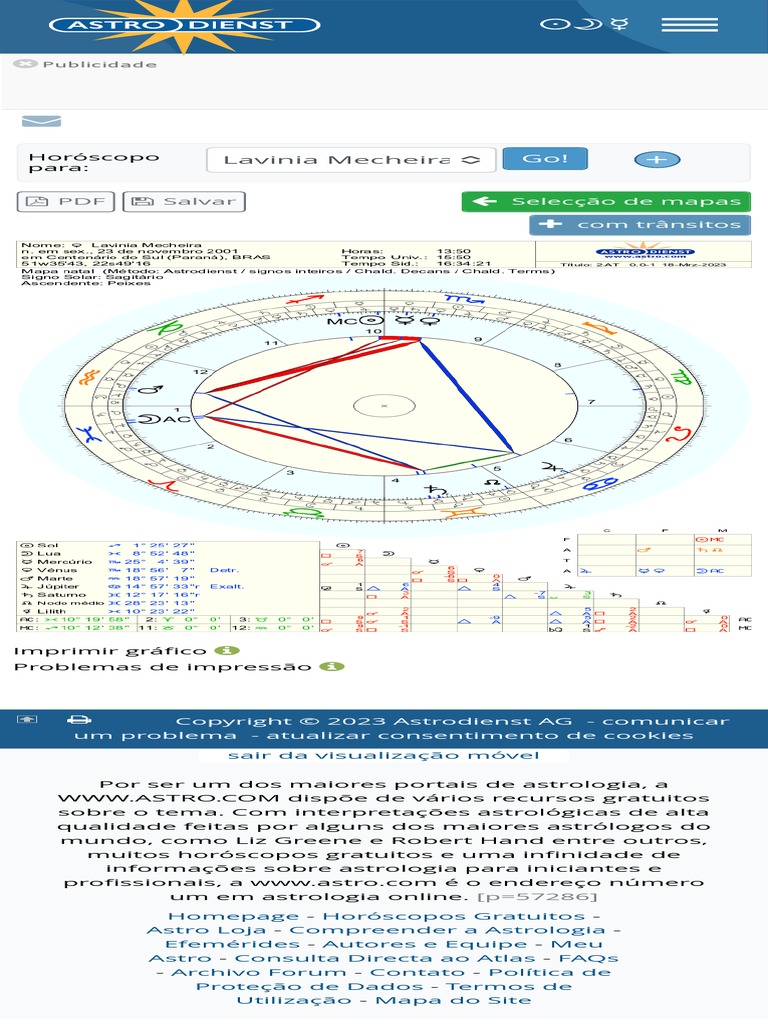 Astrologia Mapa Gratuito - Astrodienst 26 PDF | PDF | Ciências e ...