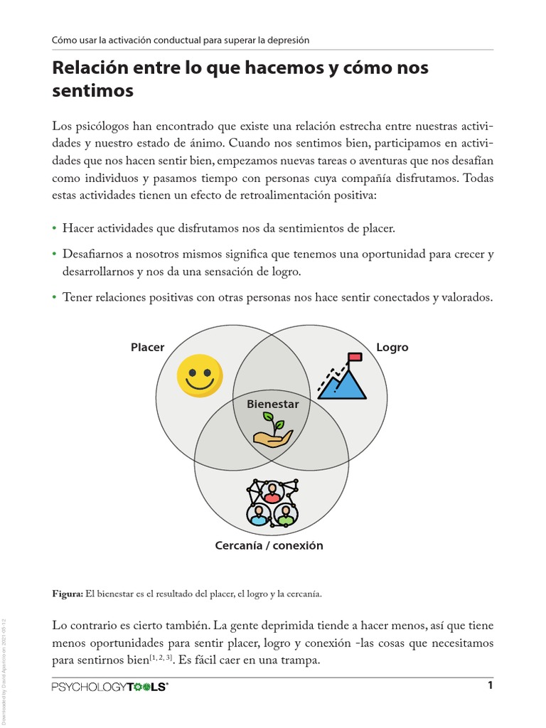 Como Usar Activacion Conductual 2 5 | PDF | Placer | Depresión (estado ...