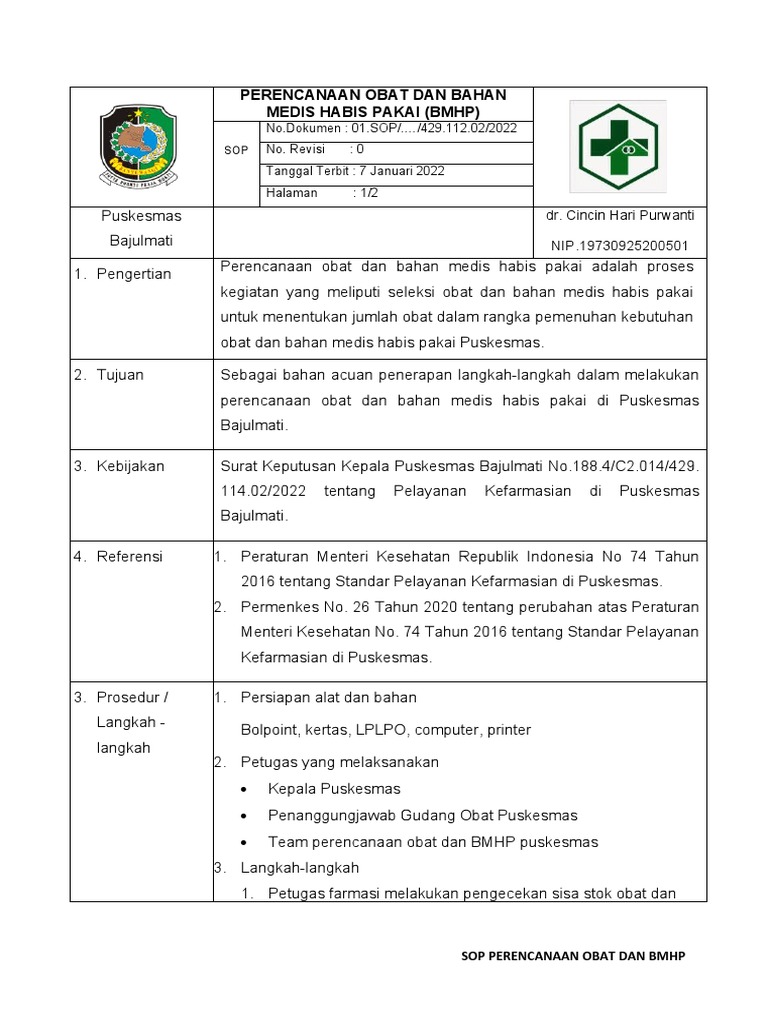 Sop Perencanaan | PDF