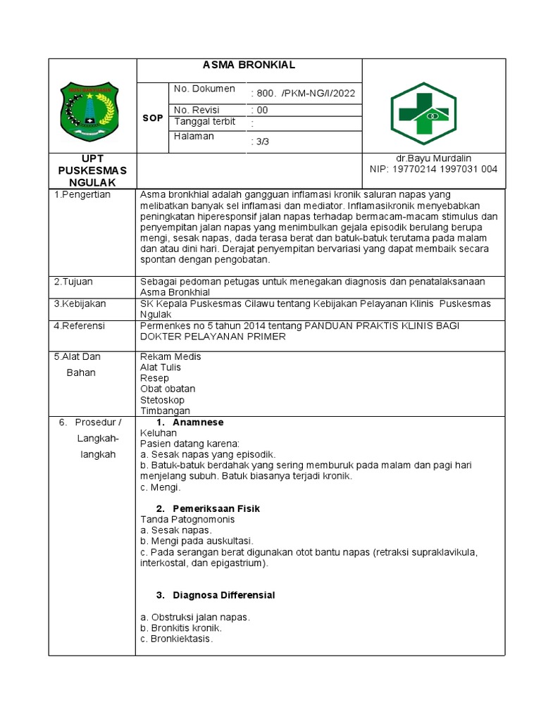 SOP-Asma 2022 Baru | PDF