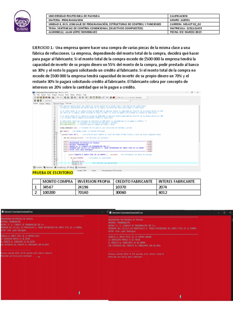 Ide C++ Ejercicios Condicionales (Simples y Compuestos) | PDF ... Ide C++ Ejercicios Condicionales (Simples y Compuestos) | PDF ...
