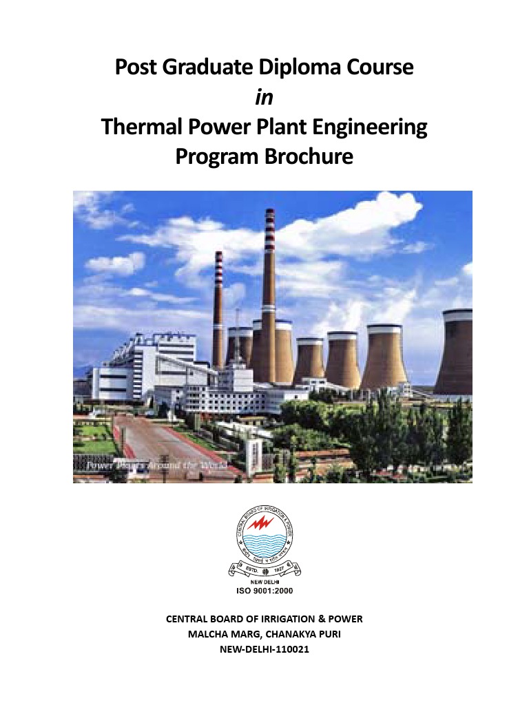 Post Graduate Diploma Course Thermal Power Plant Engineering Program ...