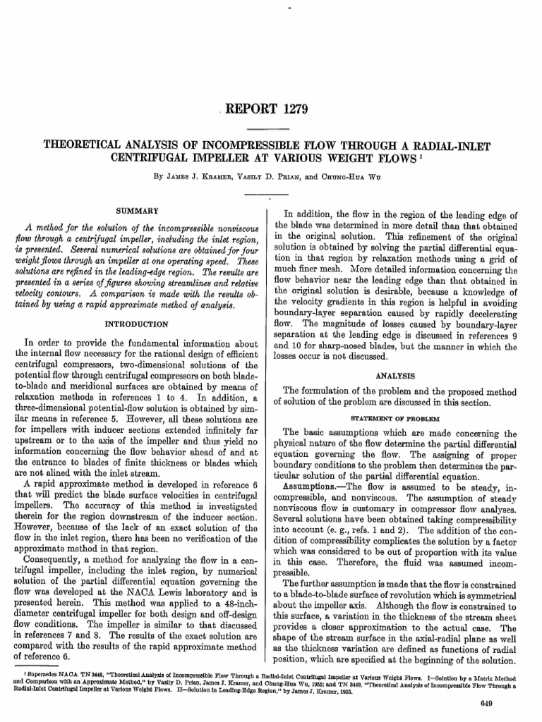 1956 Naca-Report-1279 Theoretical Analysis of Incompressible Flow ...