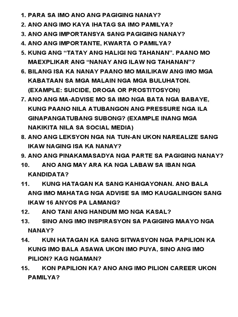 Sample of Pageant Q&A | PDF