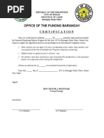 RSBSA Barangay Certificate | PDF