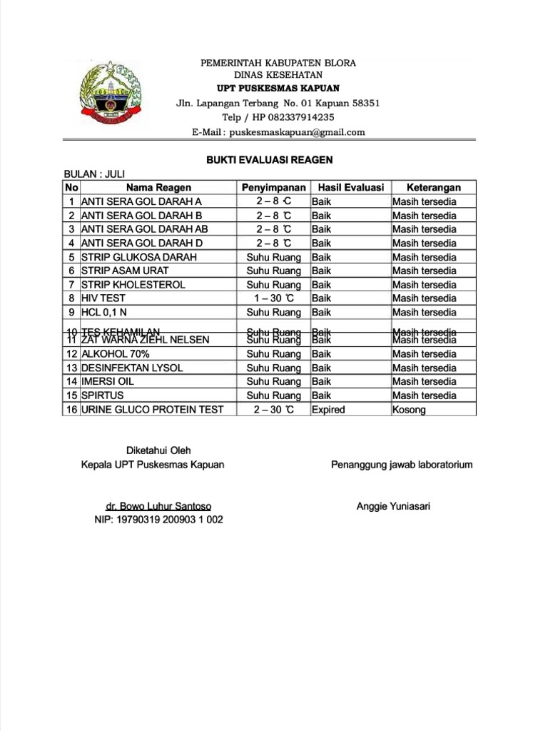PDF Bukti Evaluasi Reagensia | PDF PDF Bukti Evaluasi Reagensia | PDF