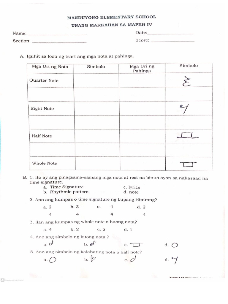 Unang Markahan Sa Mapeh IV | PDF
