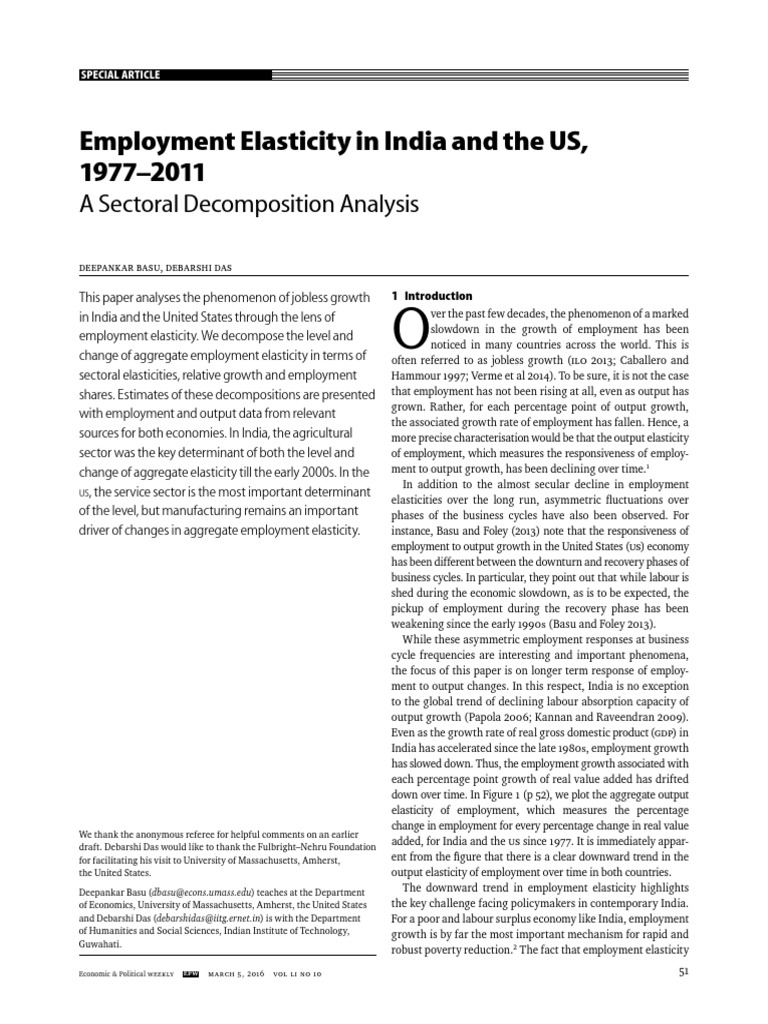 Employment Elasticity in India and The US, 1977-2011 0 | PDF | Economic ... Employment Elasticity in India and The US, 1977-2011 0 | PDF | Economic ...
