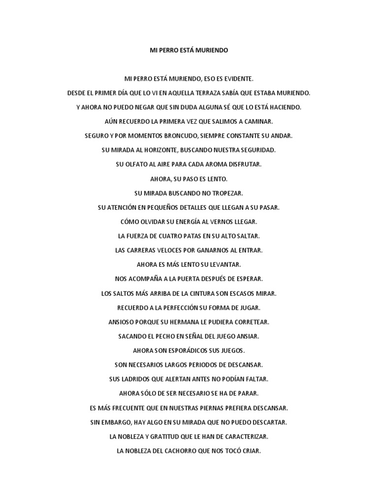 Mi Perro Está Muriendo | PDF