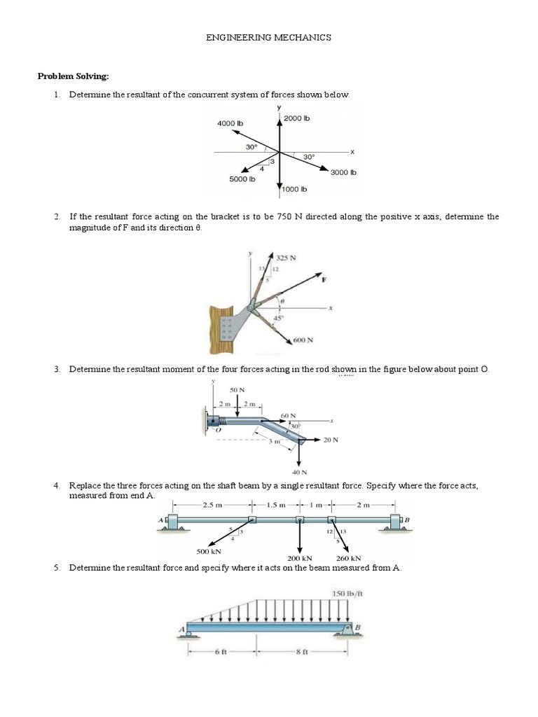 Engineering Mechanics Problem Solving No.1 | PDF