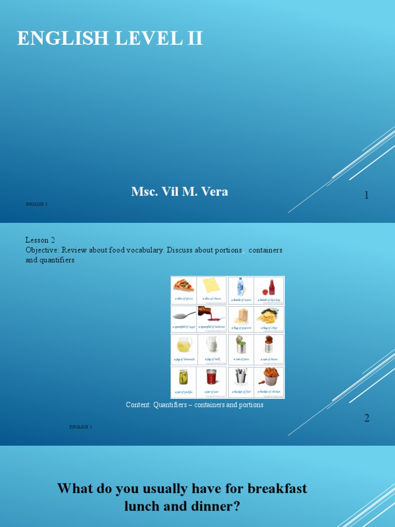 Lesson 2 Portions-Containers-Few-A-A Ittle | PDF | Cooking, Food & Wine ...