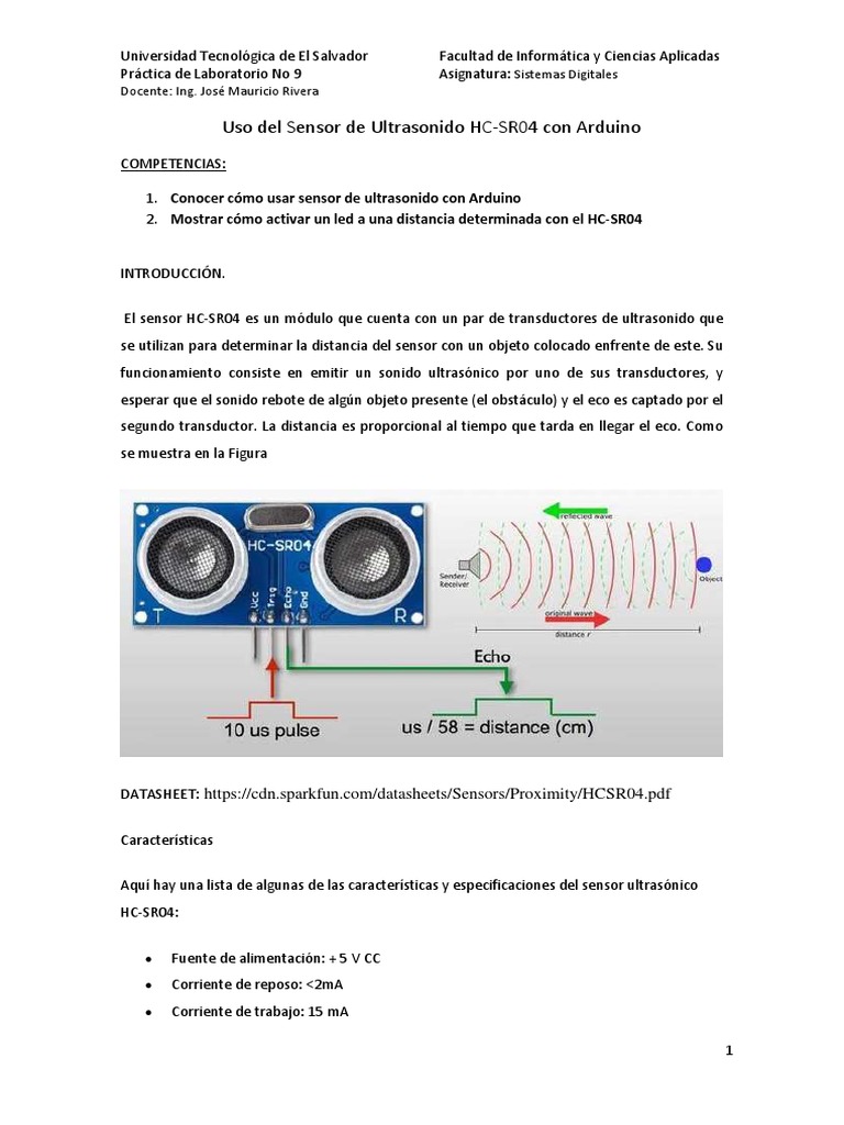 Práctica No 9-CIDI-I | PDF | Ultrasonido | Arduino