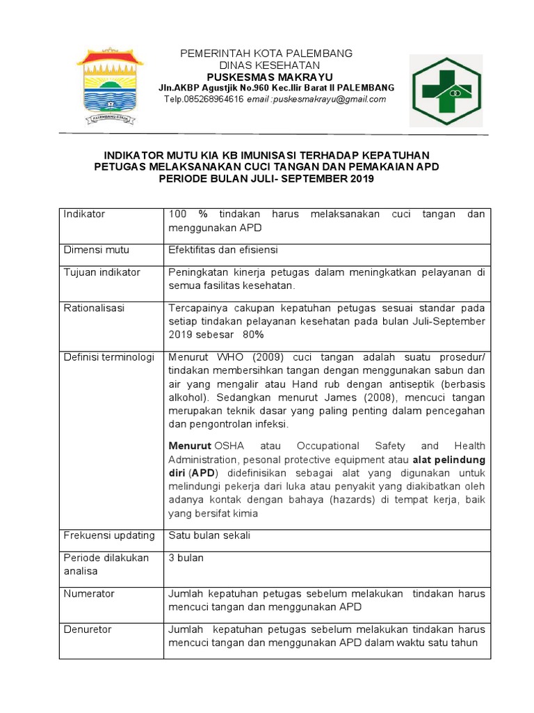 Indikator Mutu Layanan Unit Kia KB Imunisasi | PDF